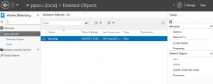 Restoring deleted objects from Active Directory using AD Recycle Bin ...